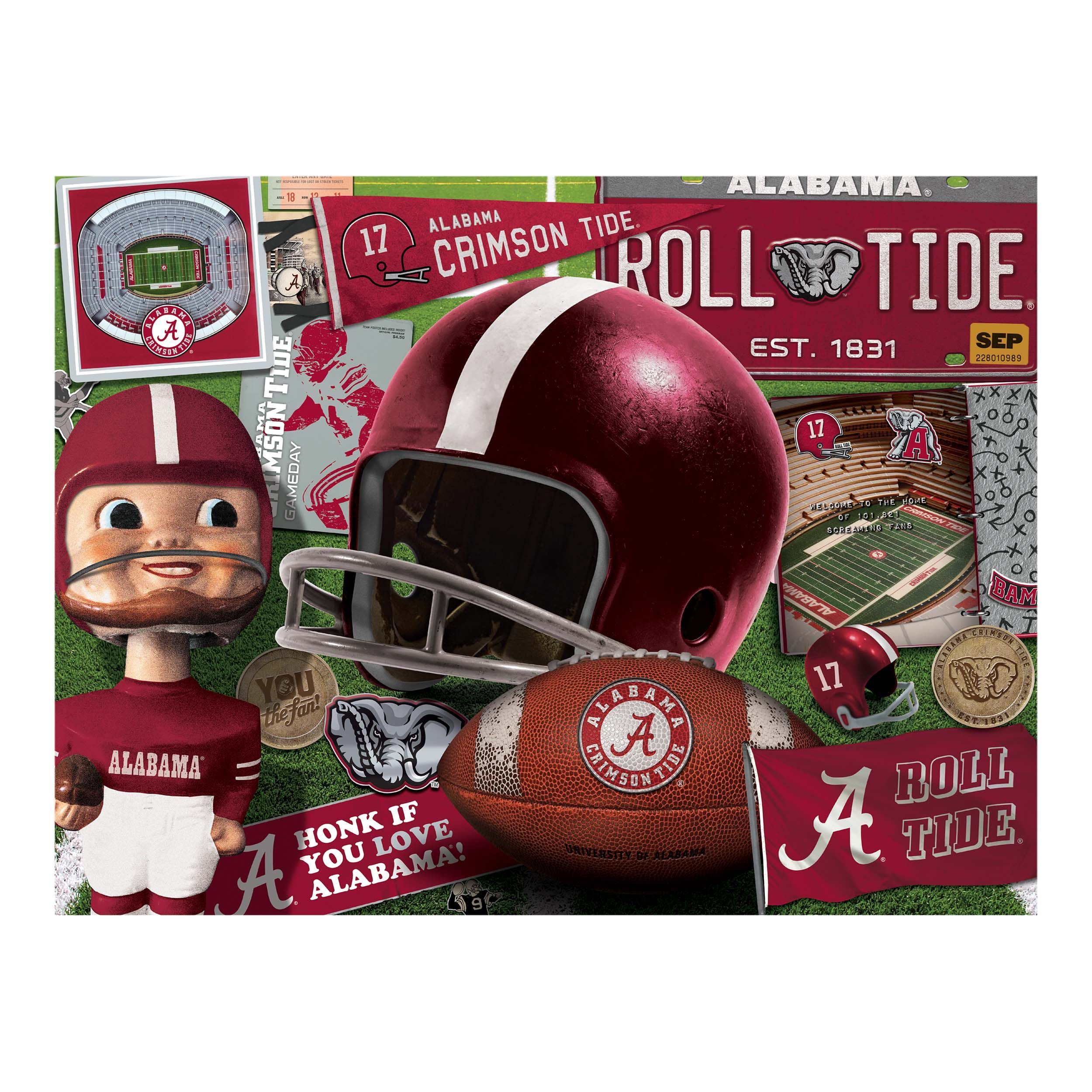 Alabama Crimson Tide Retro 500pc ⋆ Time Machine Hobby