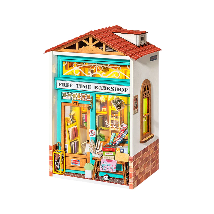 DIY Miniature House Kit: Free Time Bookshop ⋆ Time Machine Hobby