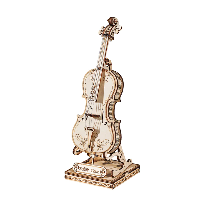Cello Wooden Puzzle Kit ⋆ Time Machine Hobby