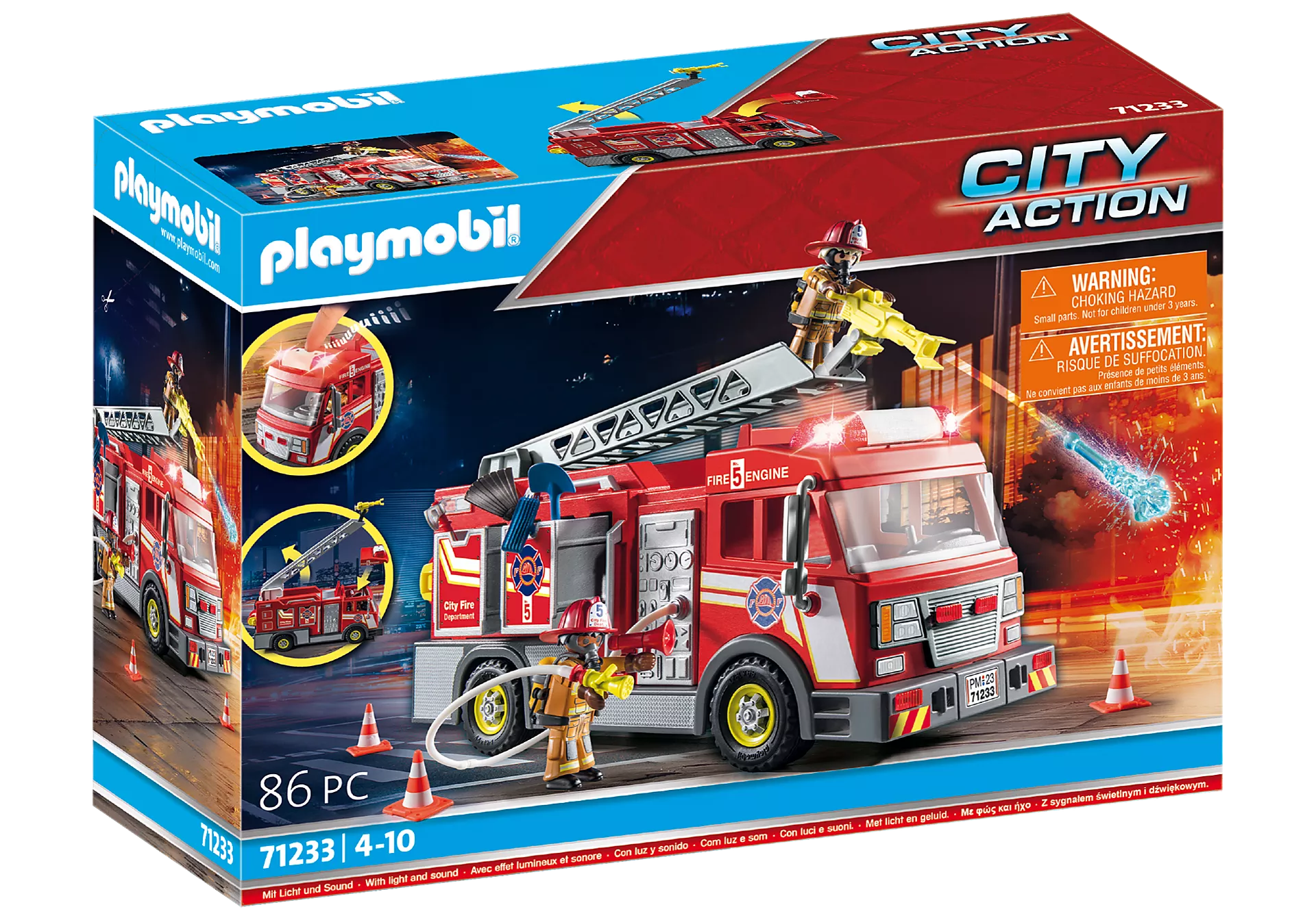 71233 Fire Truck with Flashing Lights ⋆ Time Machine Hobby