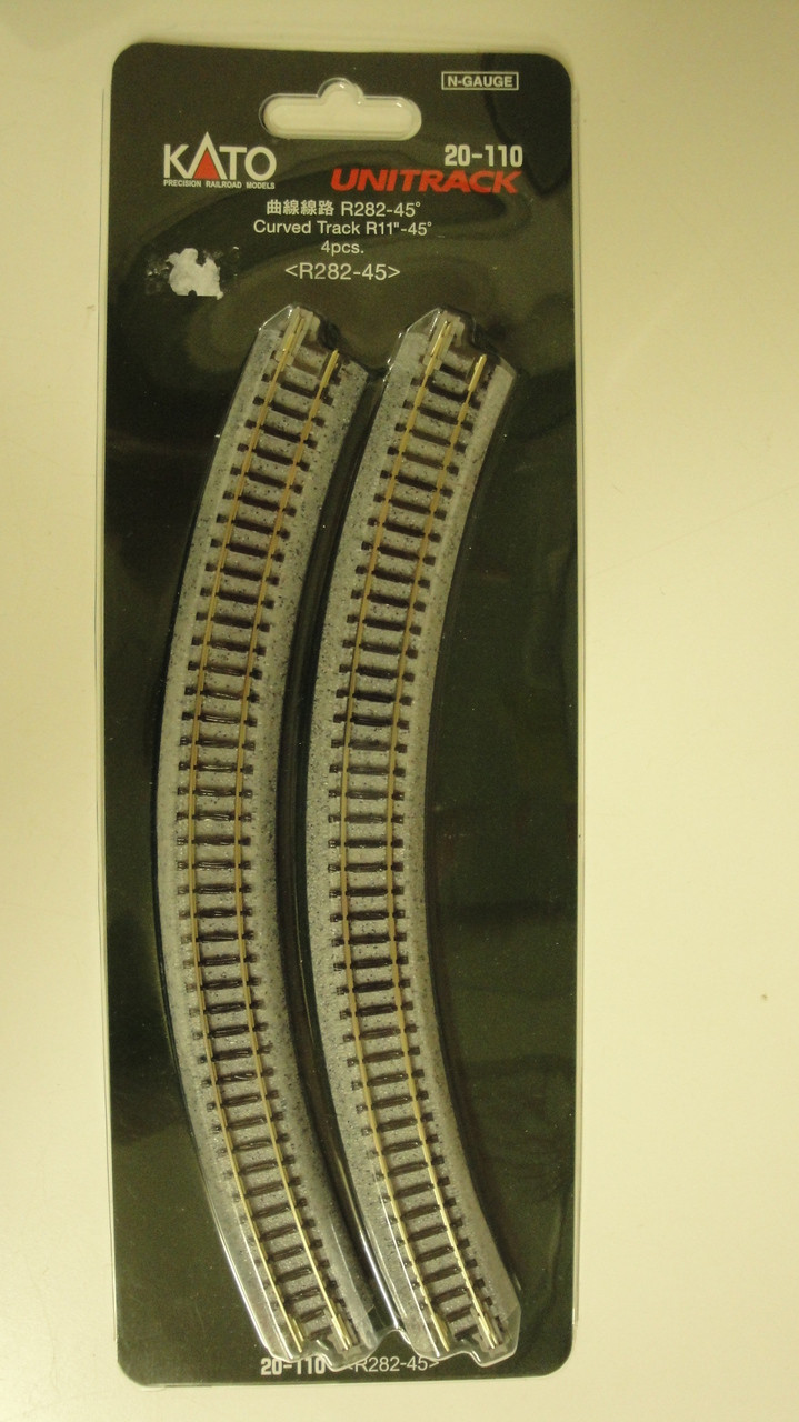 R282-45 Deg Curve Track 4/pack ⋆ Time Machine Hobby