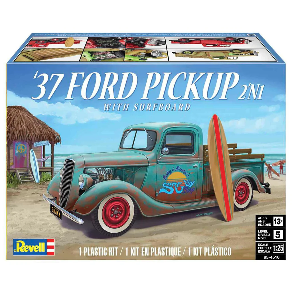 '37 Ford Pickup 2n1 w/surfboard ⋆ Time Machine Hobby