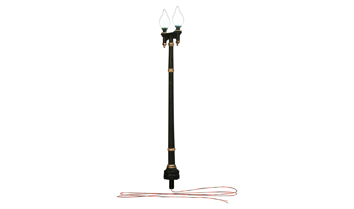 O Scale Double Lamp Post Street Lights (2) ⋆ Time Machine Hobby