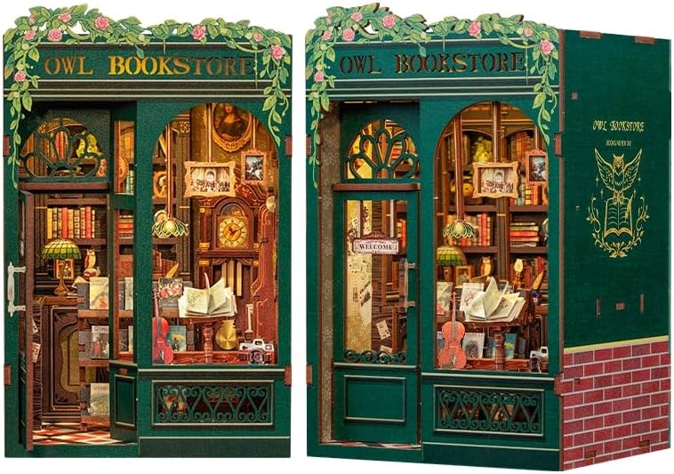 Owl Bookstore Book Nook Kit ⋆ Time Machine Hobby
