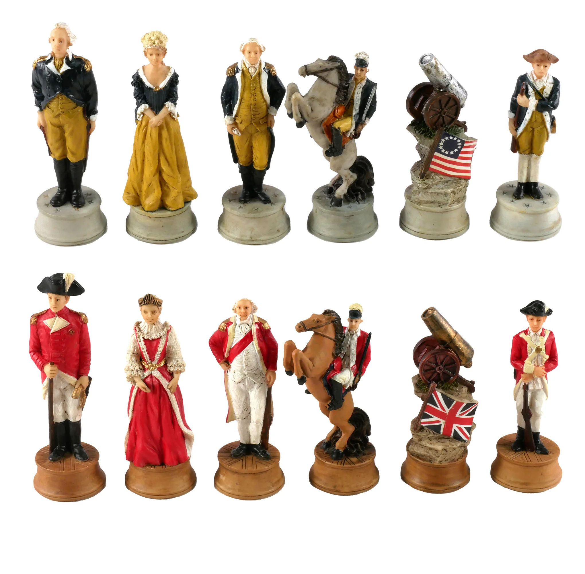 Chessmen - Resin - American Revolution ⋆ Time Machine Hobby